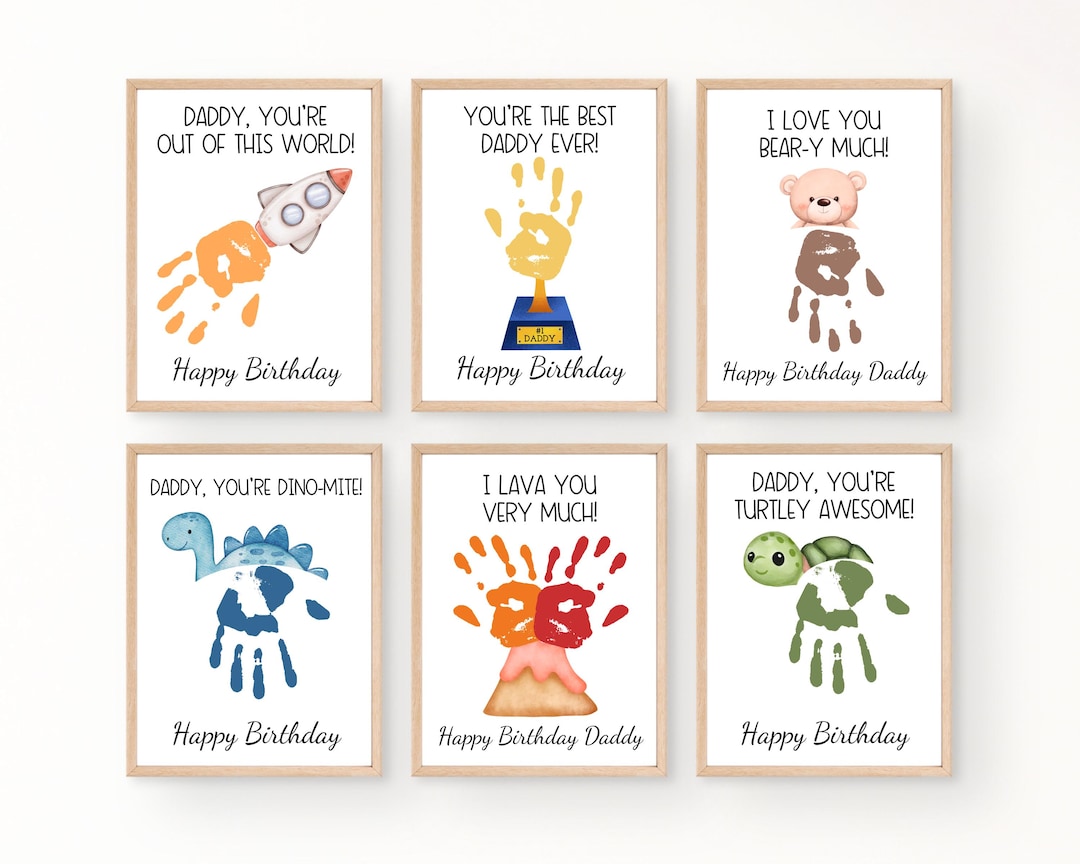 Daddy Handprint Birthday Card, Happy Birthday Daddy Craft, Daddy Gifts ...