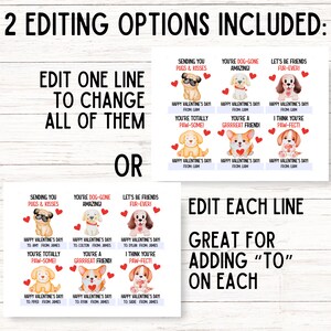 Editable Valentines Day Cards Dog, Puppy Valentine Cards, Printable Dog ...
