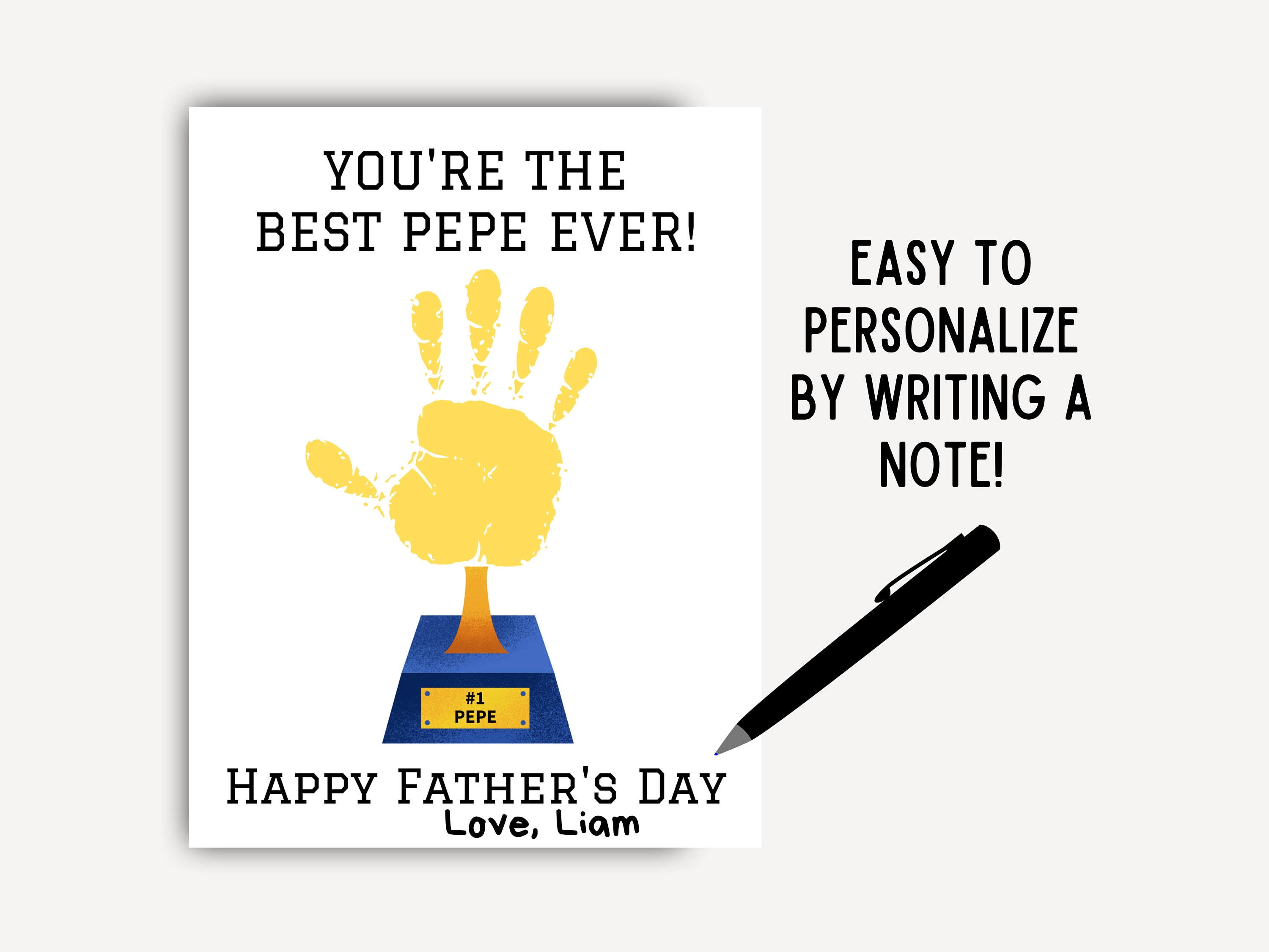 Pepe Fathers Day Handprint Printable, Pepe Gifts for Fathers Day ...
