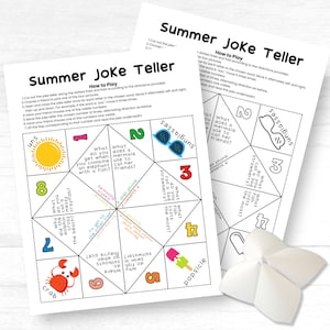 Summer Jokes Cootie Catcher: Printable Fortune Teller (PDF) - Etsy