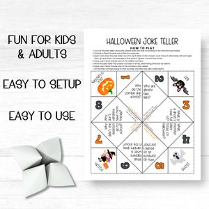 Halloween Jokes Cootie Catcher: Printable Fortune Teller Game (PDF) - Etsy
