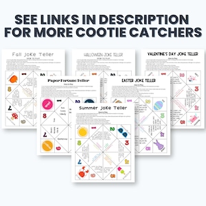 Spring Jokes for Kids, Cootie Catcher, Paper Fortune Teller, Printable ...