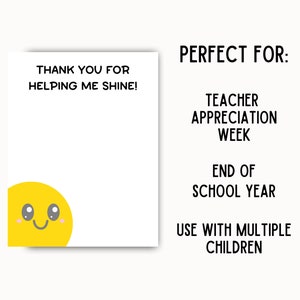 Teacher Appreciation Sunshine Handprint Art, Thank You for Helping Me ...