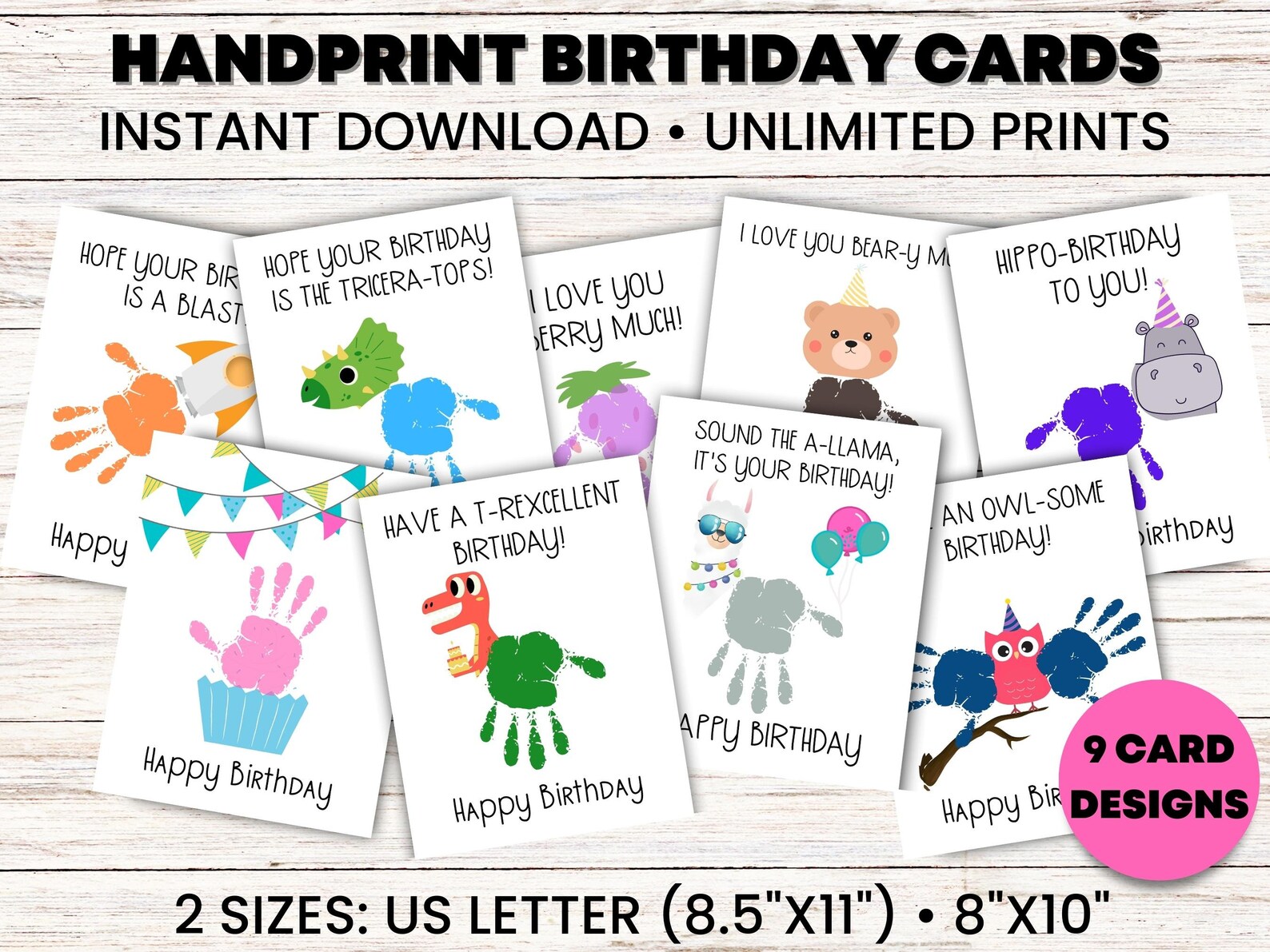 Birthday Handprint Craft Printable Birthday Card Handprint - Etsy