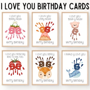 Birthday Love Handprint, Happy Birthday Card Cute, Birthday Handprint ...