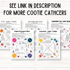 Spring Jokes for Kids, Cootie Catcher, Paper Fortune Teller, Printable ...