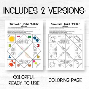 Summer Jokes Cootie Catcher: Printable Fortune Teller (PDF) - Etsy