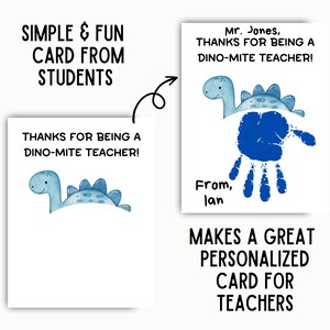 Dinosaur Handprint Art for Teacher, Teacher Appreciation Gifts,end of ...
