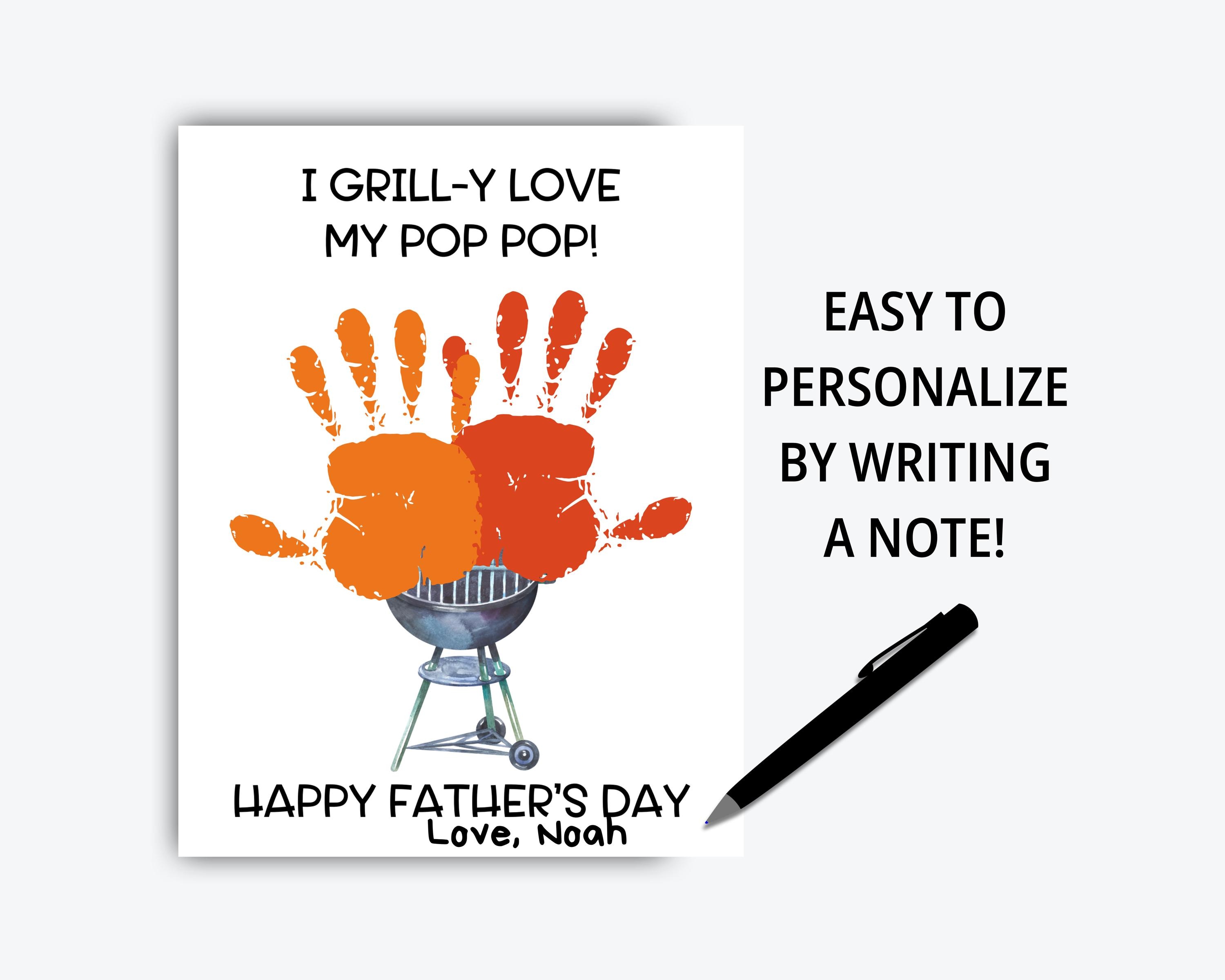 Pop Pop Fathers Day Handprint Craft, Handprint Father's Day Gift for ...