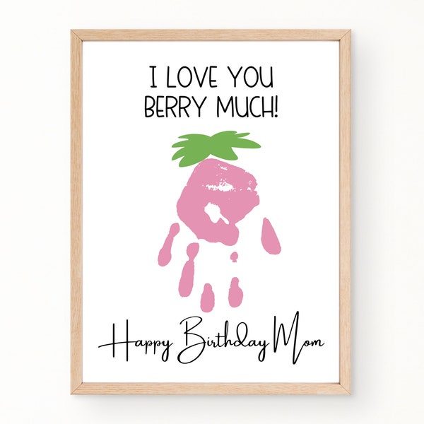 I Love You Berry Much Card Handprint - Etsy