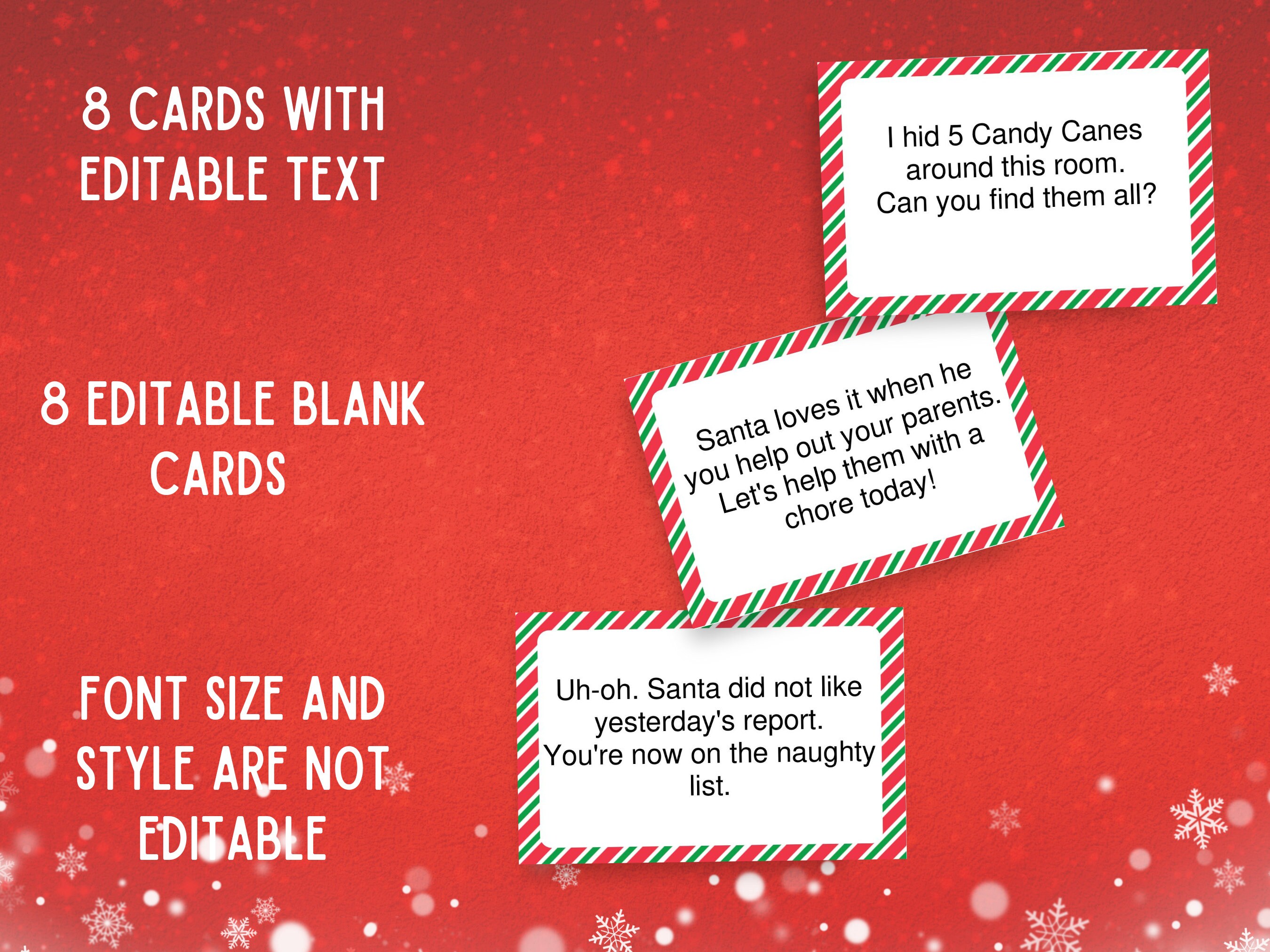 Editable Elf Note Cards Printable Elf Note Template - Etsy