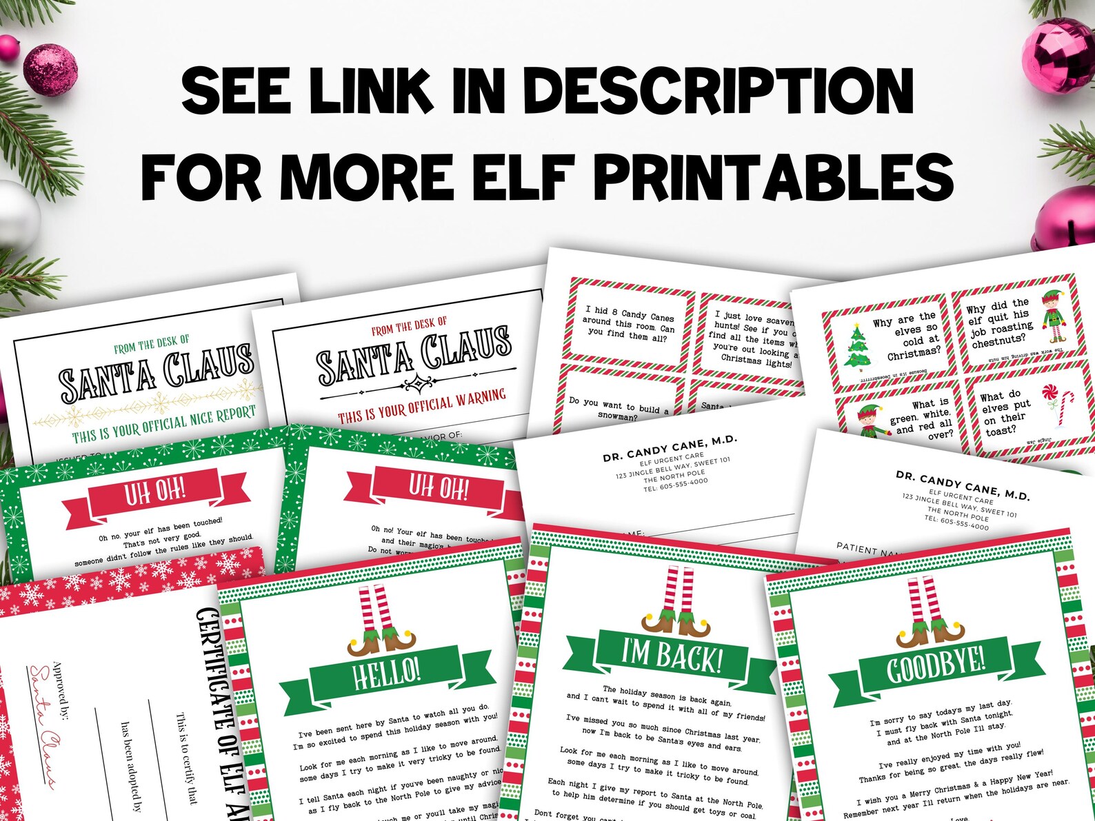 Pink Elf Was Touched Canva Template, Editable Elf Recovery Letter (PDF ...