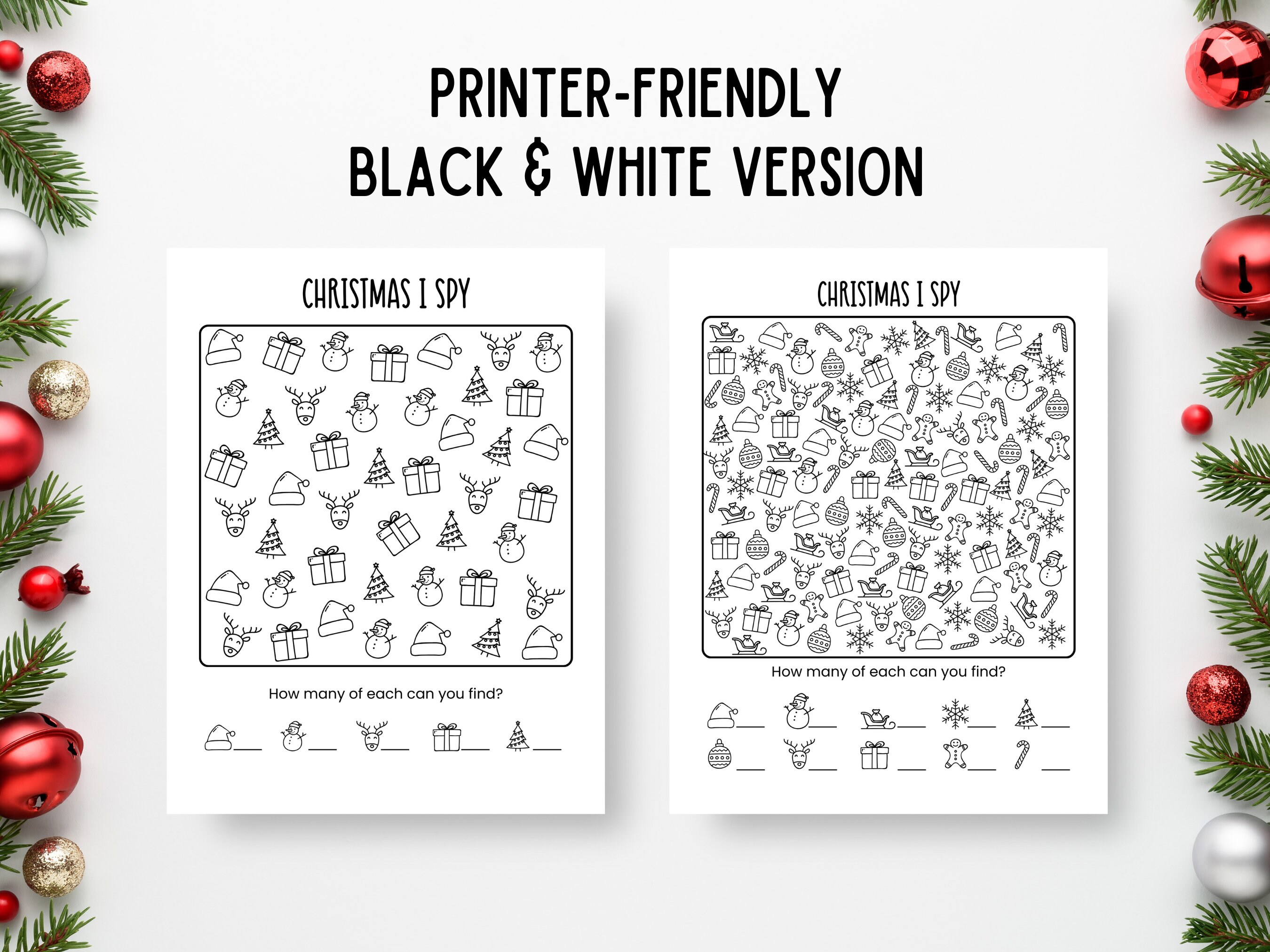 Christmas I Spy Game, Printable Christmas Games for Kids, Holiday Party ...