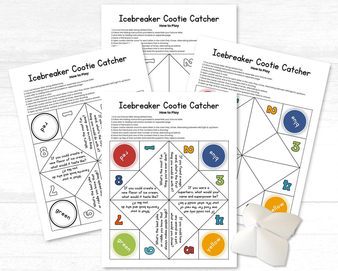 Icebreaker Cootie Catcher Game: Back to School Printable (PDF) - Etsy