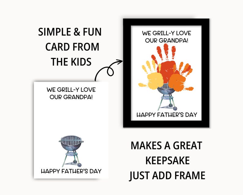 Grandpa Fathers Day Handprint Craft, Handprint Father's Day Gift for ...
