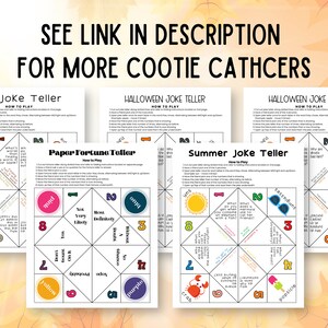 Cootie Catcher Printable, Fall Jokes for Kids, Paper Fortune Teller ...