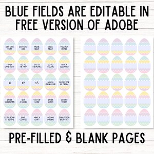 Editable Easter Egg Coupon, Easter Reward Tokens, Printable Easter Egg ...