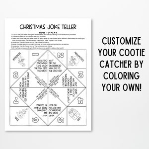 Christmas Cootie Catcher, Christmas Jokes for Kids, Printable Christmas ...