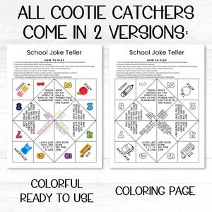 Joke Teller Cootie Catcher Bundle: Seasonal Jokes for Kids (PDF) - Etsy