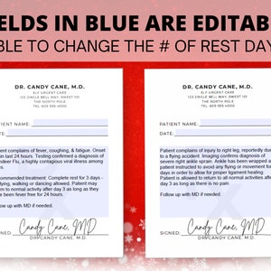 Elf Sick Note Editable Elf Injury & Recovery Letter Doctors - Etsy