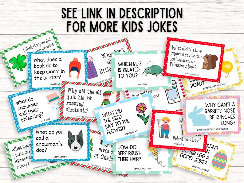 Lunchbox Joke Cards, Kid Lunch Box Note, Funny Jokes for Kids Lunch ...
