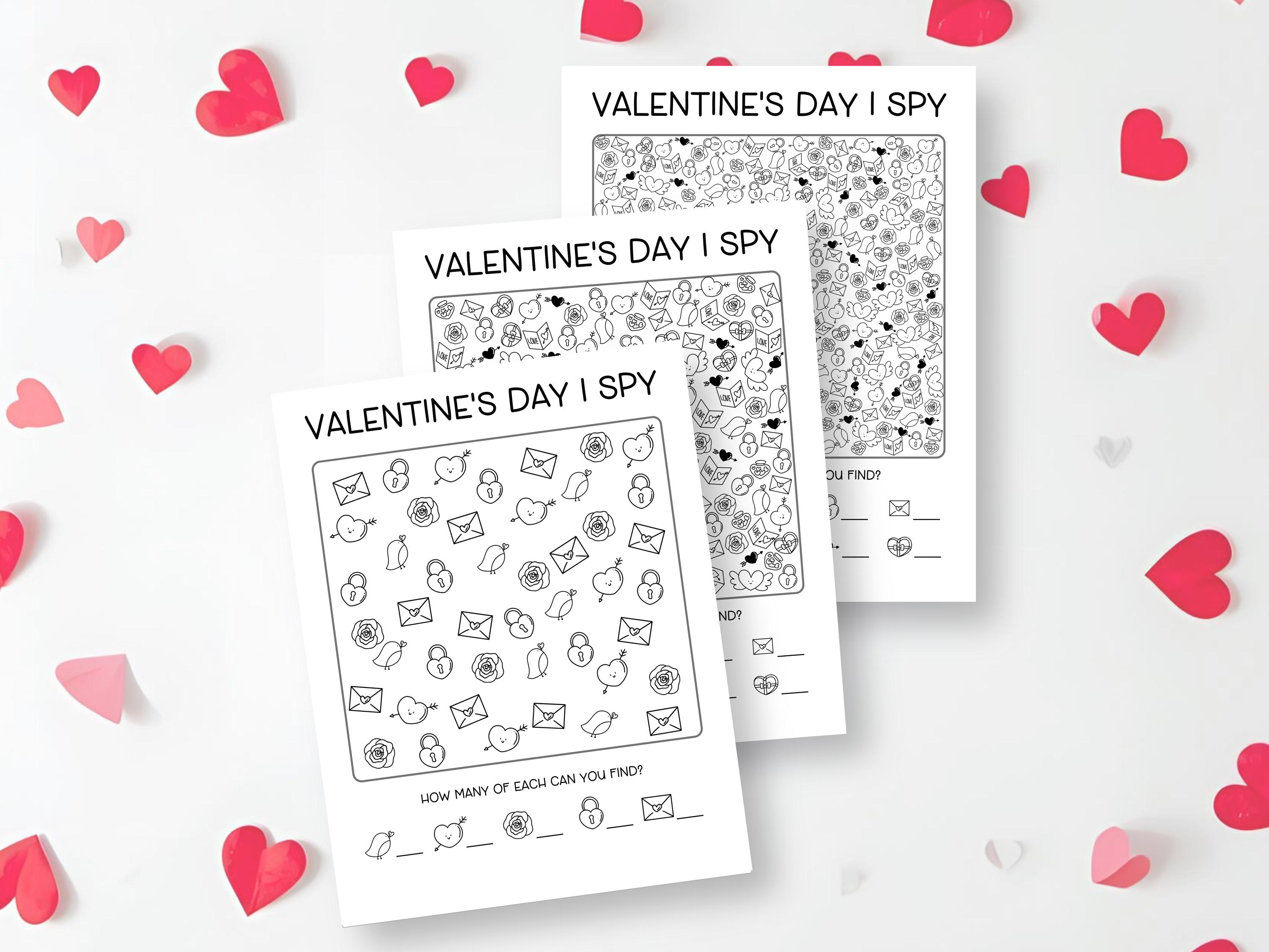 Valentine's Day I Spy Game Printable, I Spy Valentines Classroom ...