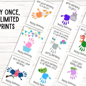 Birthday Handprint Craft Printable Birthday Card Handprint - Etsy