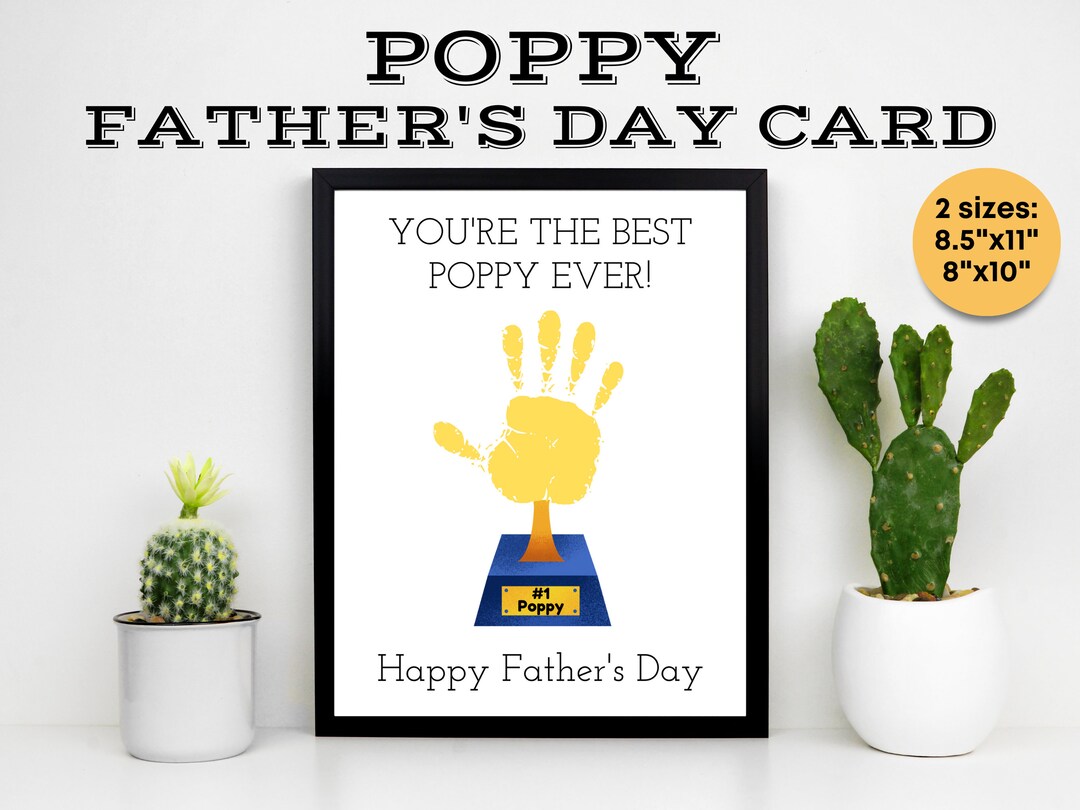 Best Poppy Ever Grandpa Handprint Craft Father's Day - Etsy