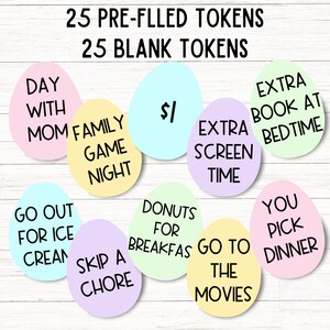 Printable Easter Egg Tokens, Editable Easter Egg Coupon, Easter Egg ...