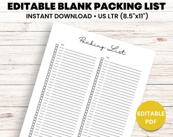 Blank Packing Template - Etsy