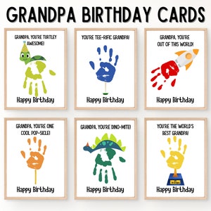 Handprint Birthday Card for Grandpa, Gift for Grandpa From Grandkids ...