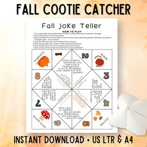 Cootie Catcher Printable, Fall Jokes for Kids, Paper Fortune Teller ...