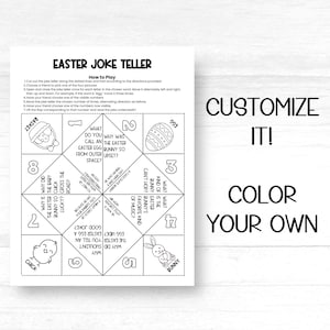 Easter Joke Teller Printable: Kids' Fortune Teller Game (PDF) - Etsy