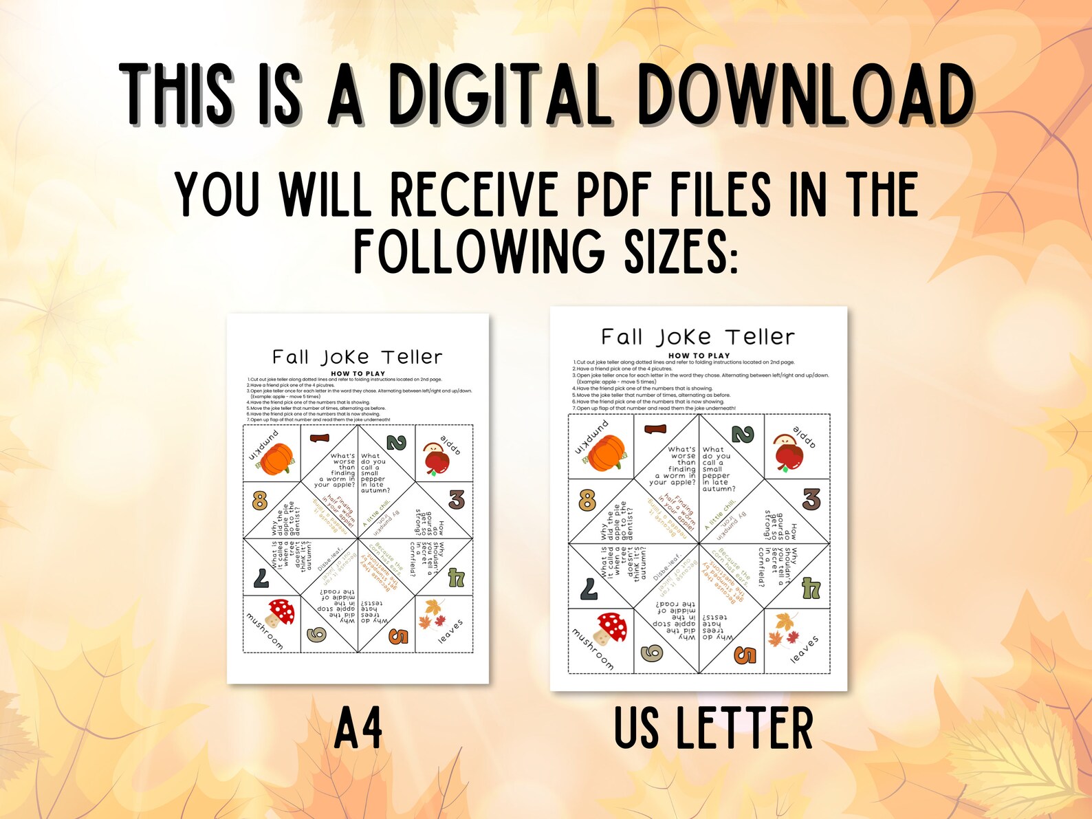 Cootie Catcher Printable, Fall Jokes for Kids, Paper Fortune Teller ...