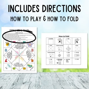 Spring Jokes for Kids, Cootie Catcher, Paper Fortune Teller, Printable ...