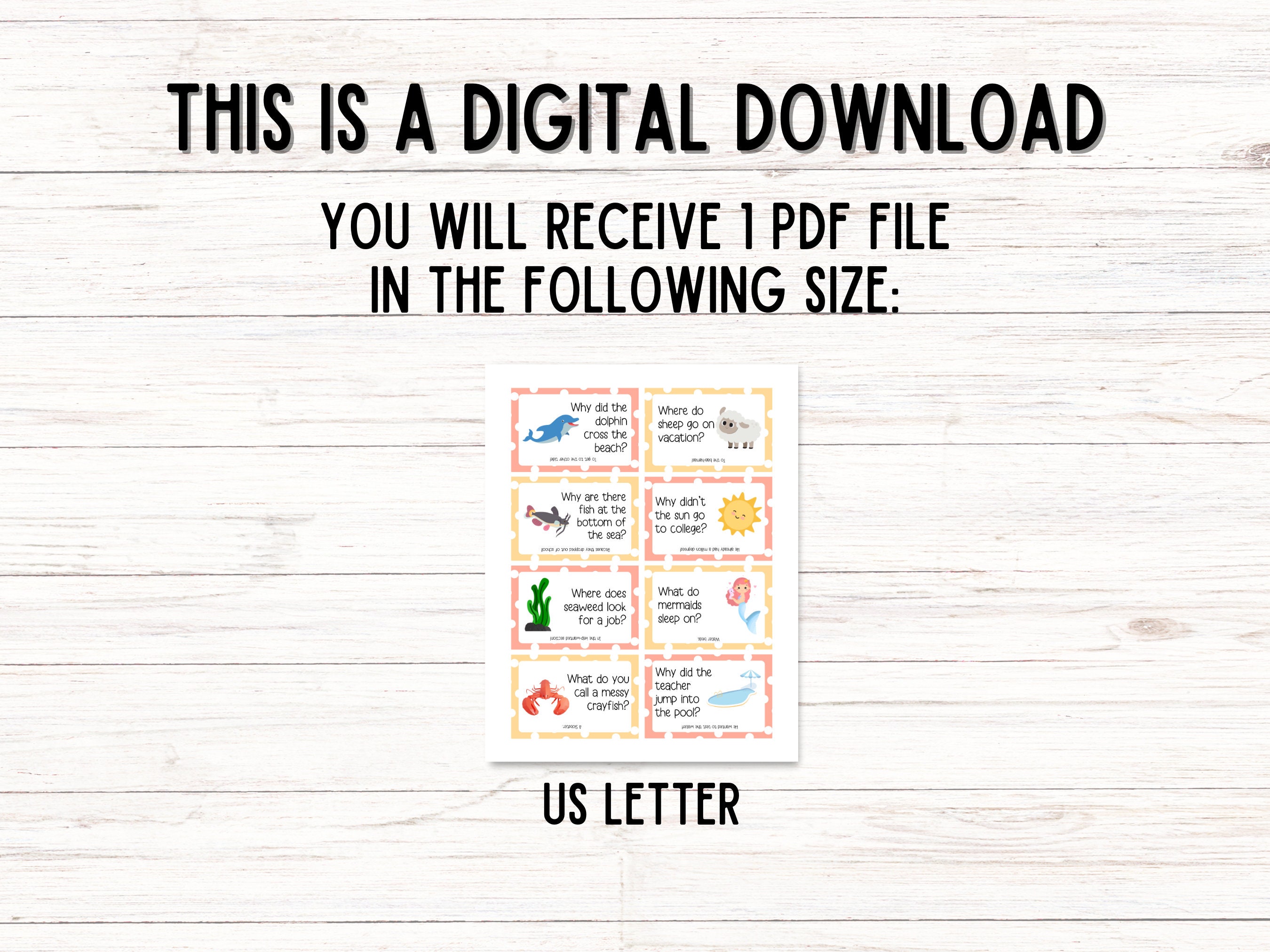 Summer Jokes for Kids Lunchbox Notes, Lunchbox Cards, Printable Lunch ...