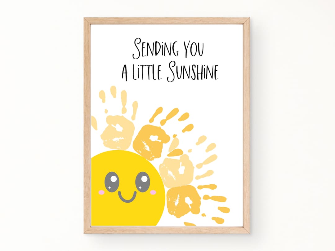 Sending Sunshine Handprint Card: Get Well Soon Gift (PDF) - Etsy