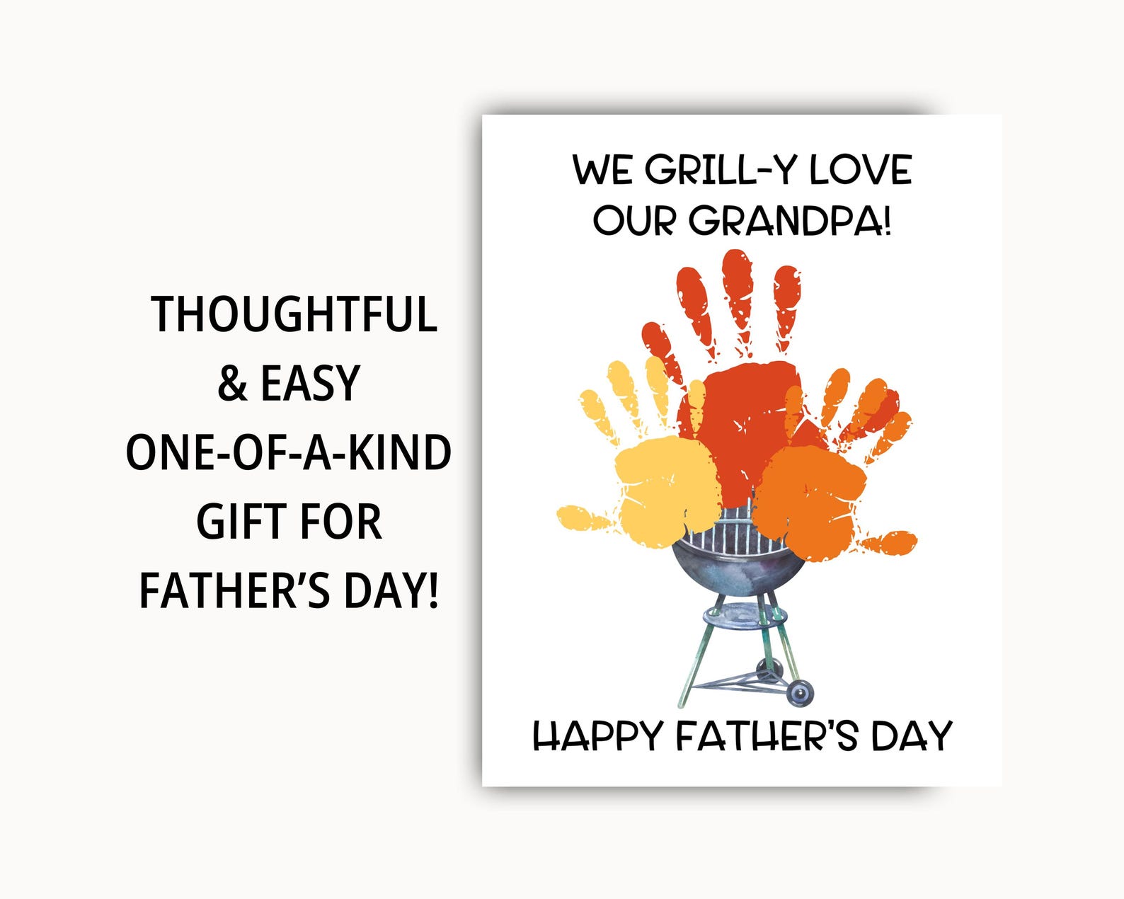 Grandpa Fathers Day Handprint Craft, Handprint Father's Day Gift for ...