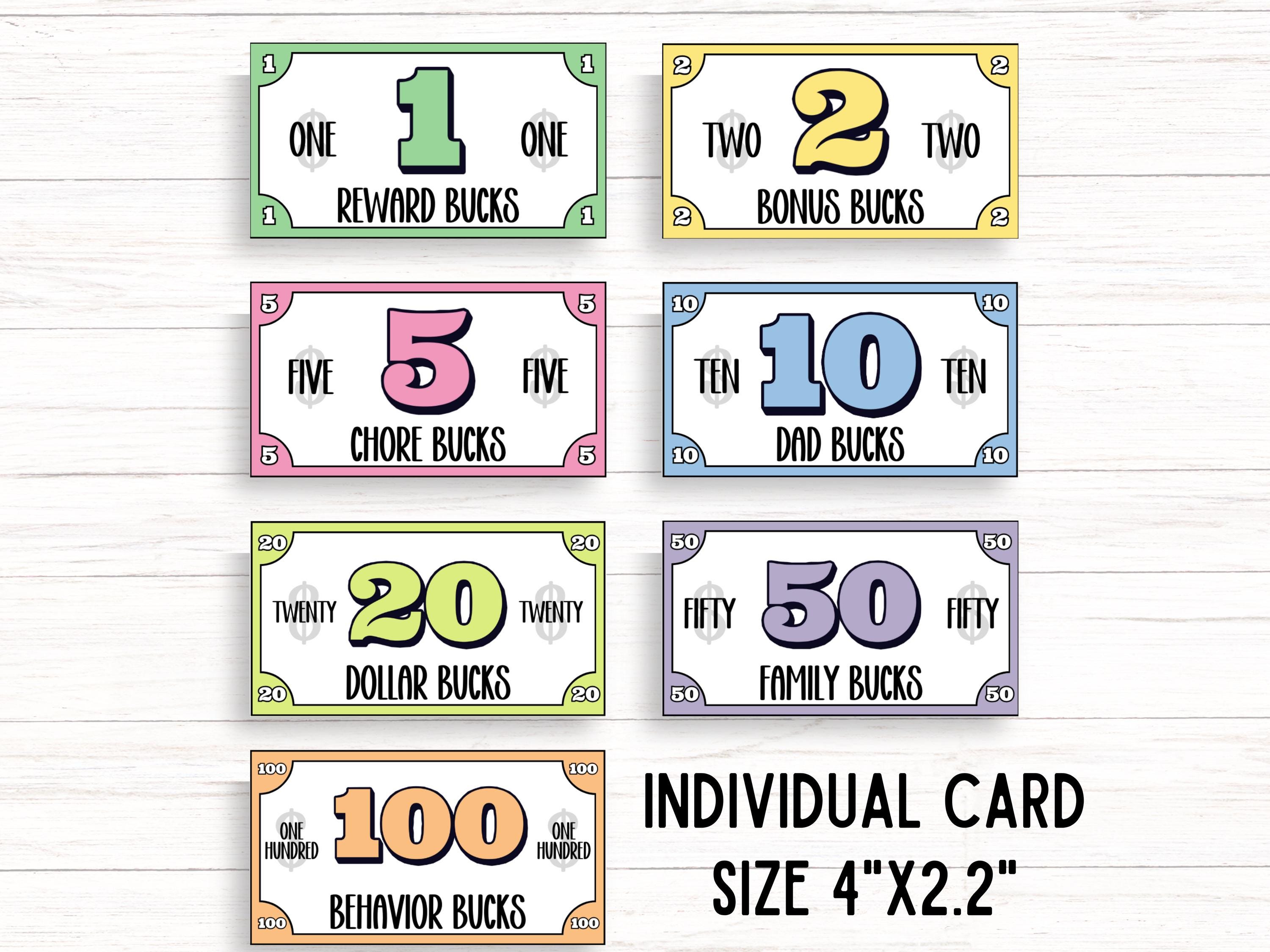 Editable Kids Reward Bucks: Printable Play Money (PDF) - Etsy