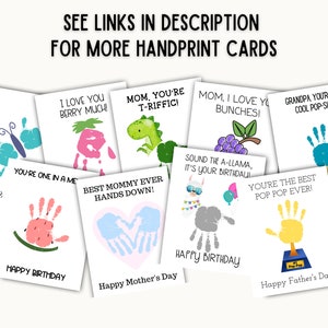 Grandma Handprint Birthday Card, Happy Birthday Grandma Card Toddler ...