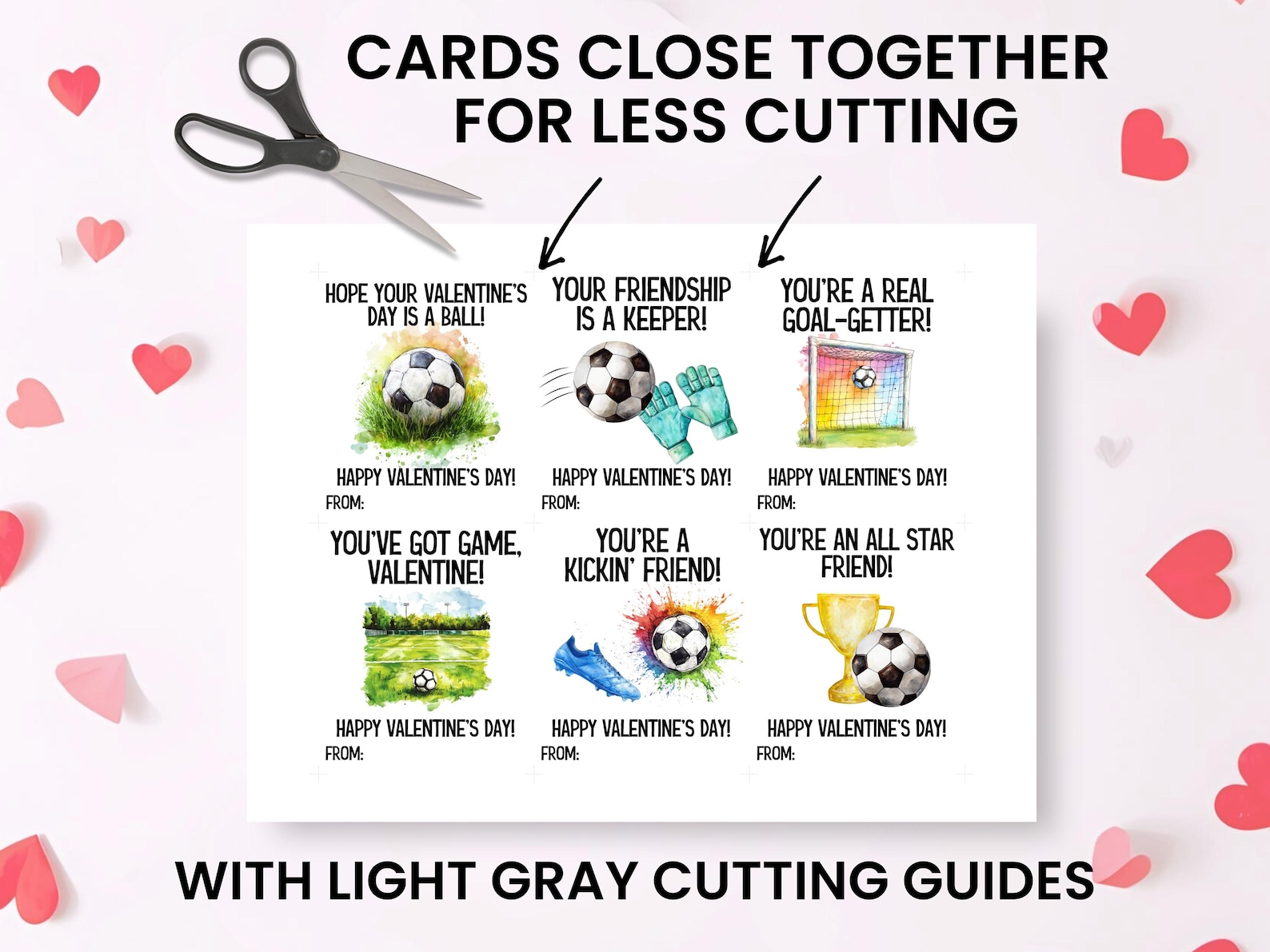 Editable Soccer Valentines Day Cards, Kids Soccer Valentine's Day Cards ...