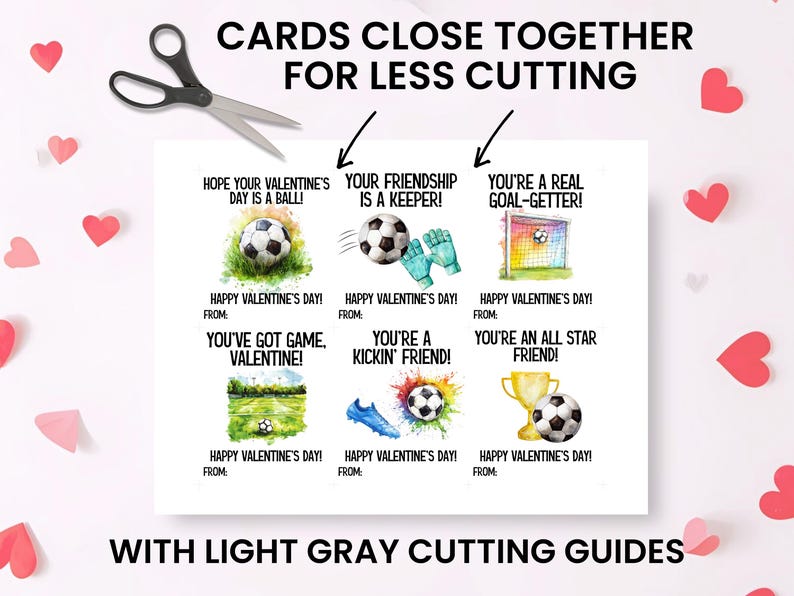 Editable Soccer Valentines Day Cards, Kids Soccer Valentine's Day Cards ...