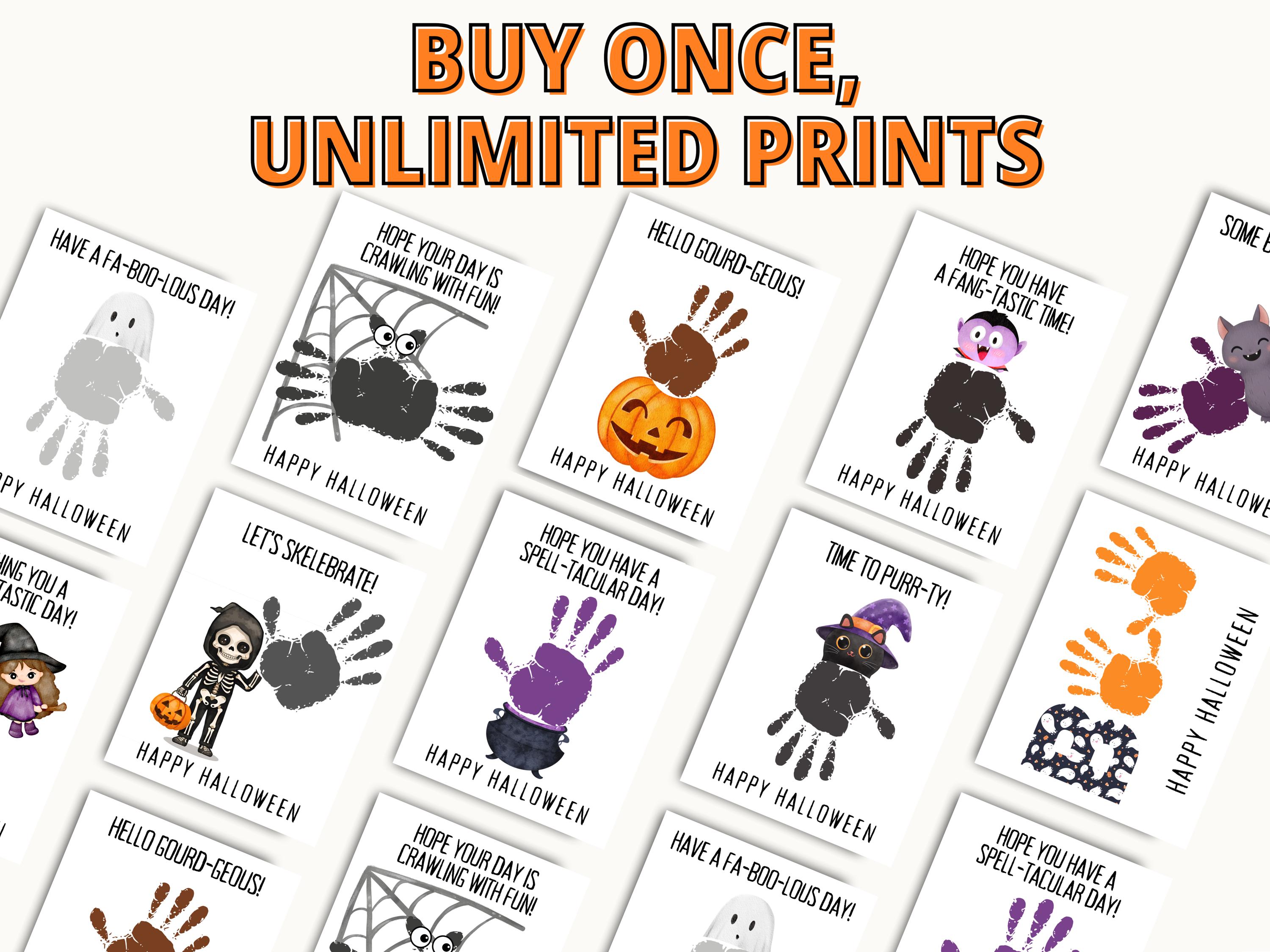 Halloween Handprint Bundle, DIY Printable Craft for Kids, Toddler ...