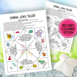 Spring Jokes for Kids, Cootie Catcher, Paper Fortune Teller, Printable ...