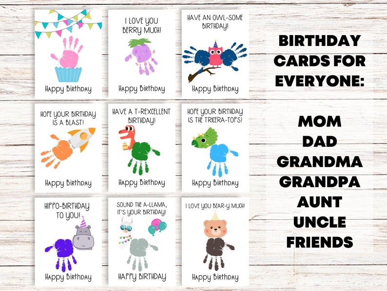 Birthday Handprint Craft Printable Birthday Card Handprint - Etsy