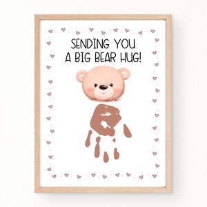 Sending A Big Hug Handprint Card From Kids, Printable Thinking of You ...
