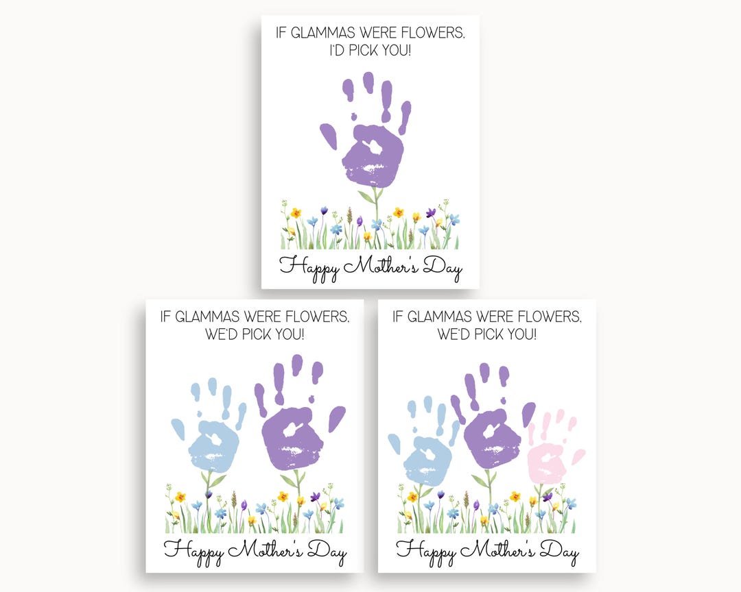 Glamma Handprint Mothers Day Card, Mothers Day Gift for Glamma, If ...