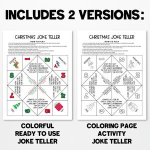 Christmas Joke Teller Cootie Catcher: Printable Kids Game (PDF) - Etsy