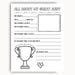 All About My Great Aunt Printable, Mothers Day Questionnaire, Great ...