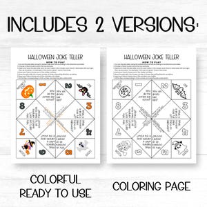 Halloween Jokes Cootie Catcher: Printable Fortune Teller Game (PDF) - Etsy